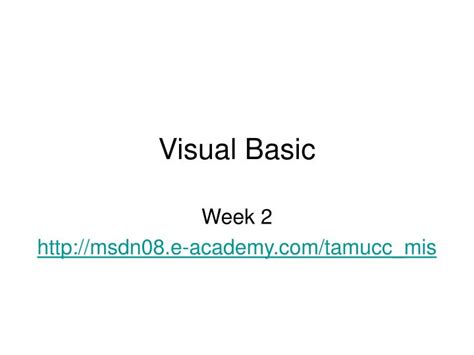 PPT Visual Basic PowerPoint Presentation Free Download ID