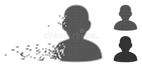 Decomposed Pixel Halftone User Icon Stock Vector Illustration Of