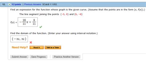 solved 12 1 2 points previous answers scalc8 1 1 052