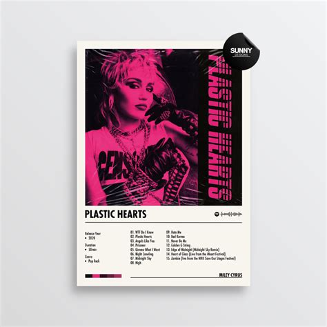 Miley Cyrus Plastic Hearts Album Cover Poster Sunny Designs Posters