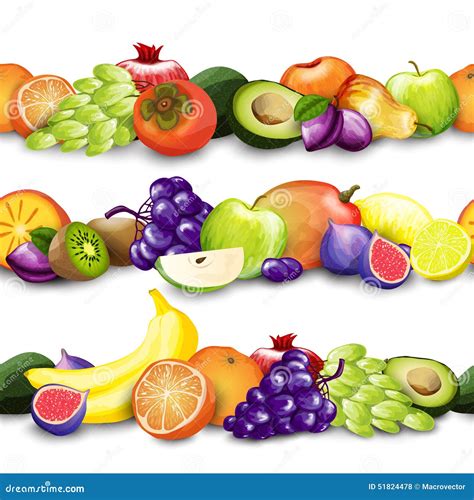 Fruits Borders Illustration Stock Vector Illustration Of Juice