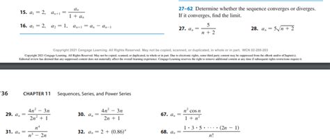 solved 15 a1 2 an 1 1 anan 27 62 determine whether the
