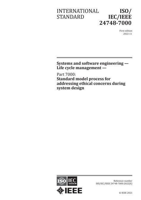 ISO IEC IEEE 24748 7000 2022 Systems And Software Engineering Life Cycle Management Part 7000