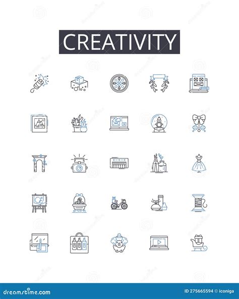 Creativity Line Icons Collection Innovation Novelty Ingenuity Resourcefulness Imagination