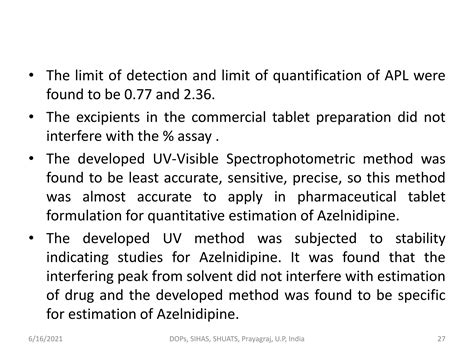 Analytical Method Development And Validation Of Uv Visible Spectroscopy Pptx