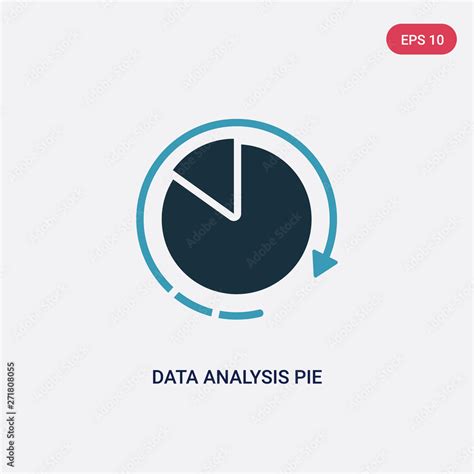 two color data analysis pie chart interface vector icon from user