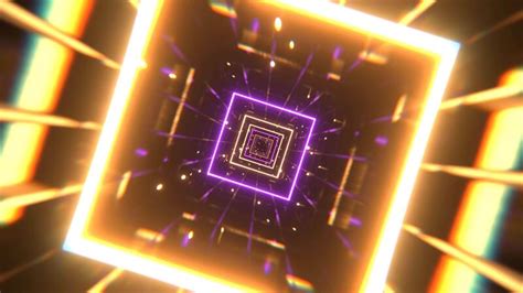 Purple And Yellow Neon Strobe Frame Tunnel Background Vj Loop In 4k