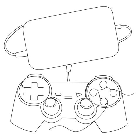 Premium Vector Single Line Continuous Drawing Of Game Controller Joysticks Or Gamepads Line