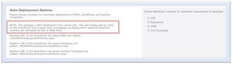 Auto Deployment Options