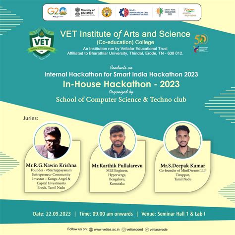 In House Hackathon 2023 Vet Institute Of Arts And Science