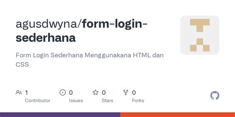 Github Agusdwynaform Login Sederhana Form Login Sederhana Menggunakana Html Dan Css