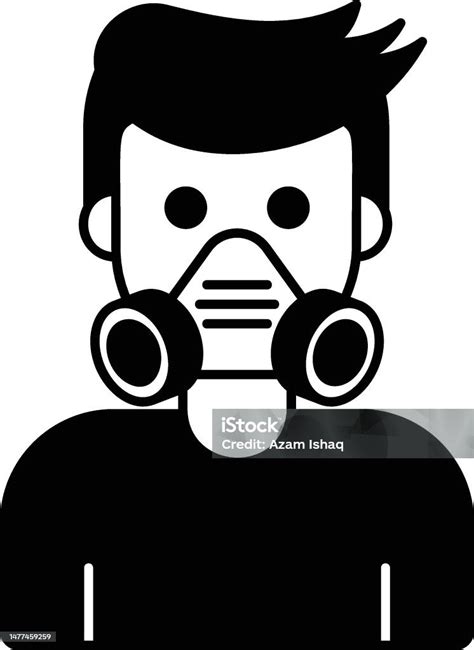 공기 정화 호흡기 개념 대기 공급 호흡기 벡터 아이콘 디자인 환경 오염 기호 화학 생물학적 오염 기호 오염 물질 스톡 일러스트레이션 개성 개념에 대한 스톡 벡터 아트 및