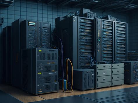premium ai image working data center full of rack servers and