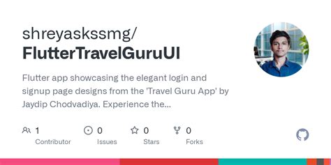 Github Shreyaskssmg Fluttertravelguruui Flutter App Showcasing The Elegant Login And Signup