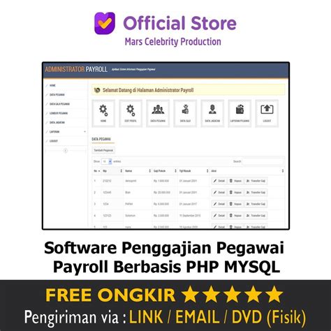 jual software sistem informasi penggajian pegawai payroll berbasis php