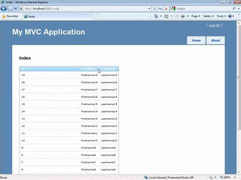 Webdatagrid In Aspnet Mvc Application Youtube