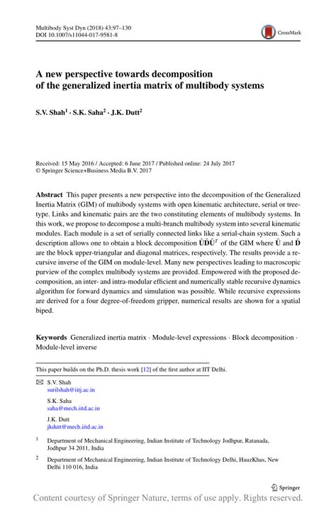 A New Perspective Towards Decomposition Of The Generalized Inertia