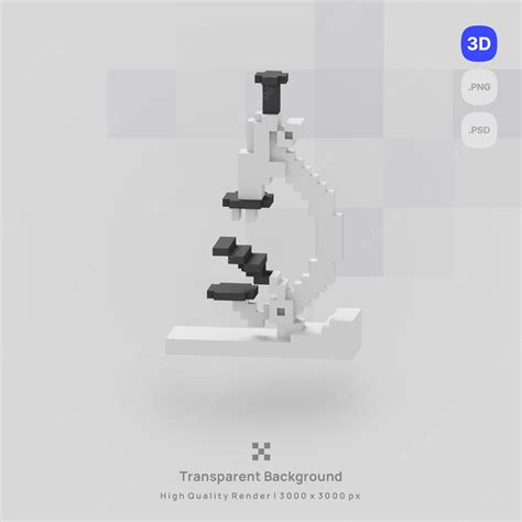 Premium Psd 3d Icon Microscope Education Class School Voxel