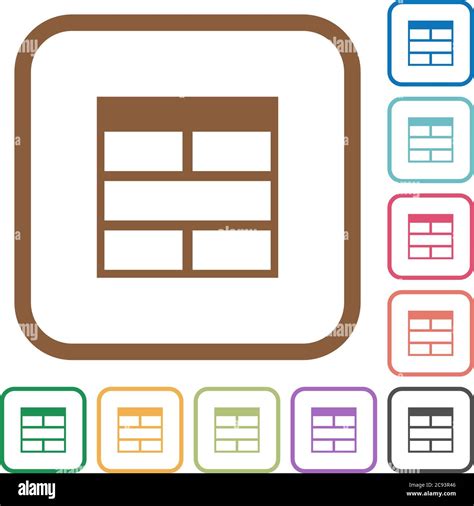 Spreadsheet Horizontally Merge Table Cells Simple Icons In Color Rounded Square Frames On White
