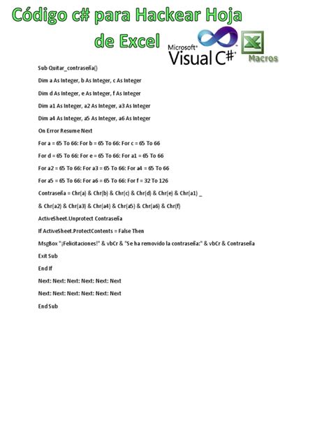 Codigo Visual Basic Para Hackear Claves Excel Pdf