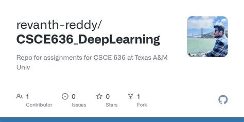 GitHub Revanth Reddy CSCE DeepLearning Repo For Assignments For CSCE At Texas A M Univ