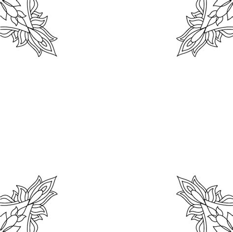 Premium Vector Frame Pattern Around The Edge Ornament Floral Pattern Ornament On The Corners
