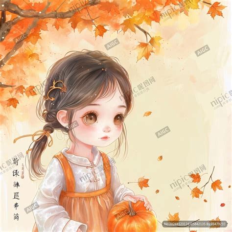 Ai创作图小女孩儿插 儿插少女 农家小女孩板栗插画 萌娃插画 手绘女宝头像 小南瓜儿 Q版儿插 头像插画定制 小女孩系列插画 儿插女孩 Q版