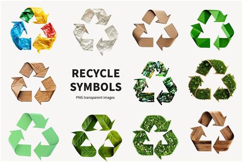 Recycle Symbols Element Set Editable Premium Editable Design Rawpixel