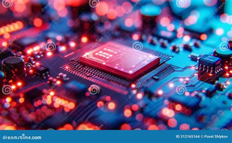 Advanced Technology Concept Visualization Circuit Board CPU Processor Microchip Starting