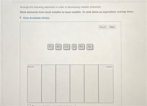Solved Arrange The Following Elements In Order Of Decreasing
