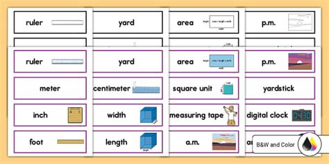 Second Grade Measurement Vocabulary Word Cards Twinkl
