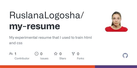 GitHub RuslanaLogosha My Resume My Experimental Resume That I Used To Train Html And Css