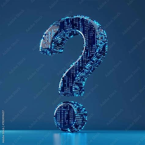 Digital 3d Question Mark With Binary Code Ai In Question Answering