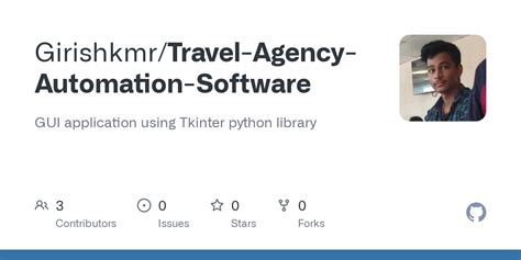 GitHub Girishkmr Travel Agency Automation Software GUI Application Using Tkinter Python Library