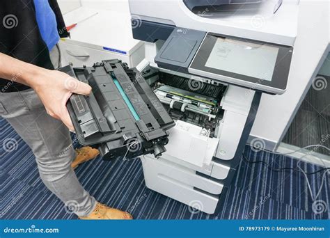 Businessman Hold Ink Cartridge To Put Into Printer Stock Image Image Of Adult Cartridges