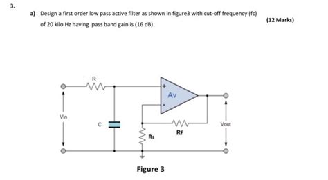 Solved A Design A First Order Low Pass Active Filter Chegg