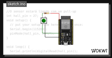 Pratica Com Hall Exemplo Wokwi ESP STM Arduino Simulator