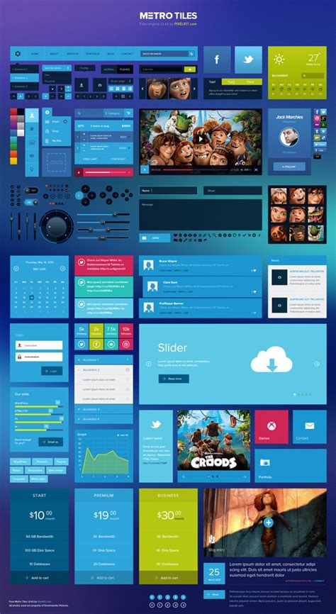 Free Download Metro Tiles Ui Kit Psd Webfx