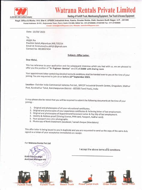 Abhijit Jha Offer Letter Pdf