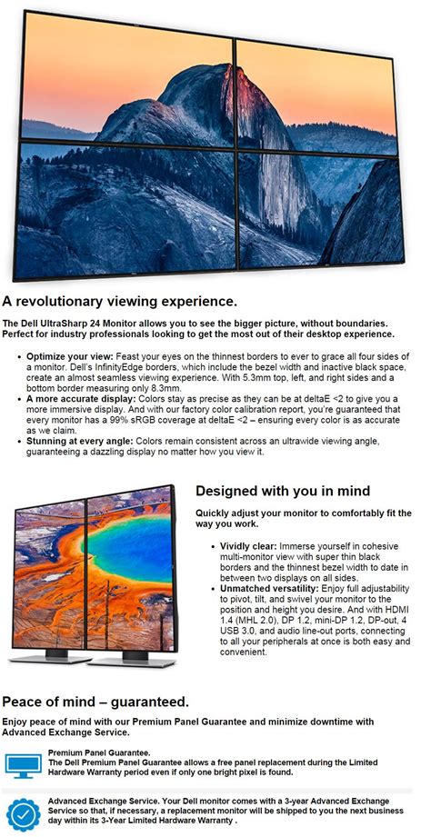 Dell UltraSharp U2417H 24" FHD IPS LED Professional InfinityEdge ...