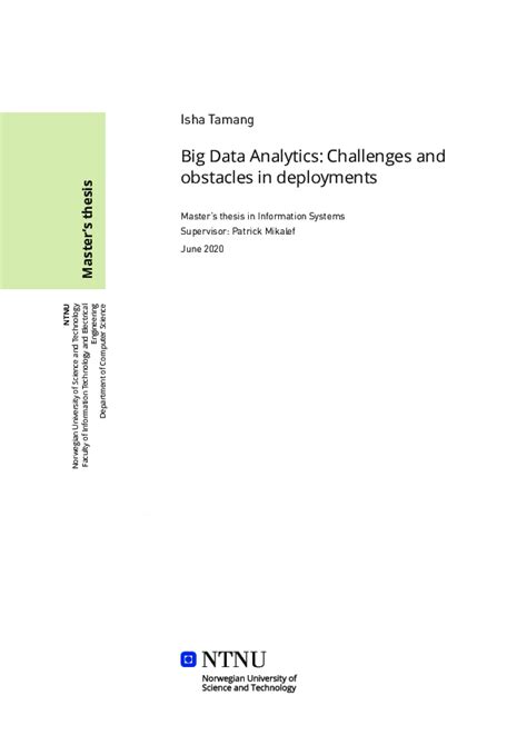 Pdf Big Data Analytics Challenges And Obstacles In Deployments