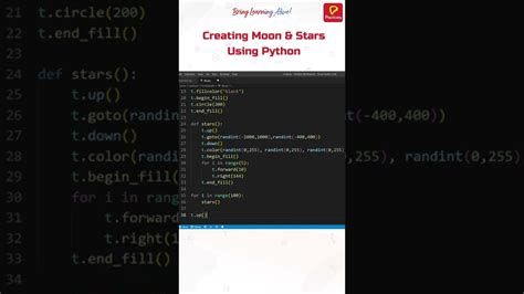how to create half moon 🌙 and stars ⭐⭐ using python practically