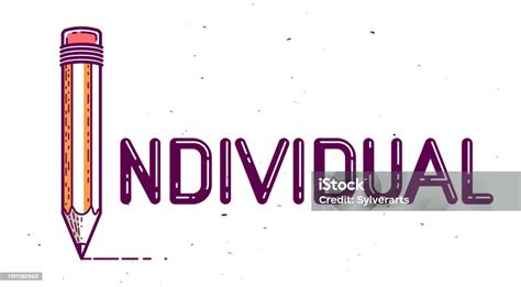 문자 I 개성과 성격 개념 벡터 개념 의 창조적 인 로고 또는 특별한 글꼴로 만든 포스터 대신 연필과 개별 단어 개념에 대한