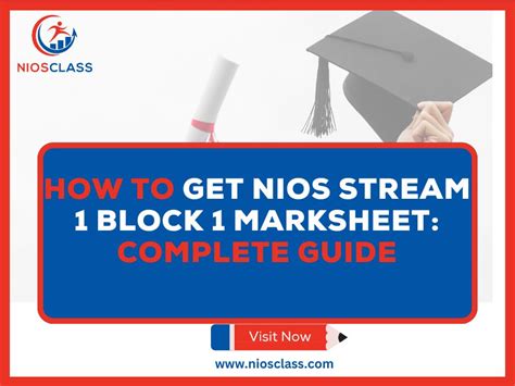 How To Get Nios Stream 1 Block 1 Marksheet Complete Guide