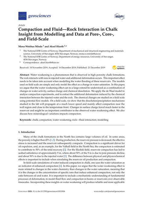 Pdf Compaction And Fluid—rock Interaction In Chalk Insight From