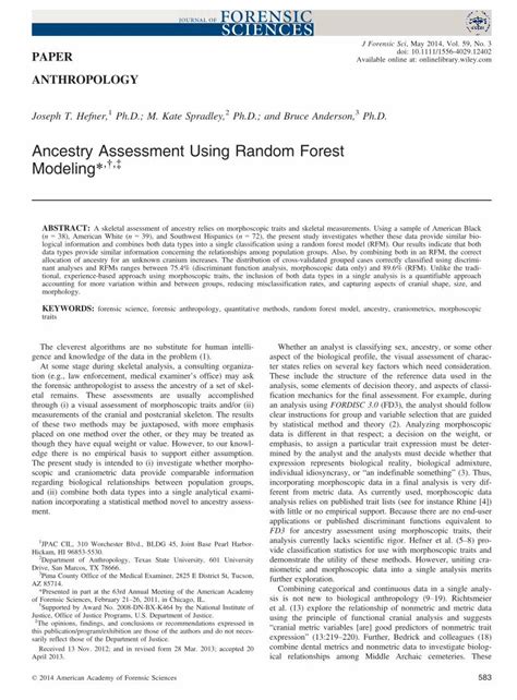 Pdf Ancestry Assessment Using Random Forest Modeling Dokumentips