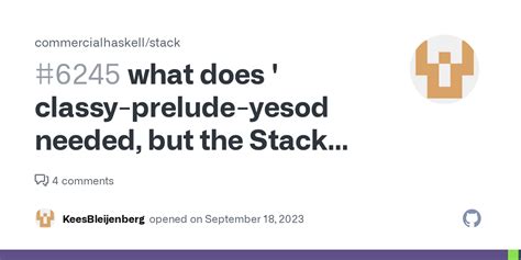 What Does Classy Prelude Yesod Needed But The Stack Configuration