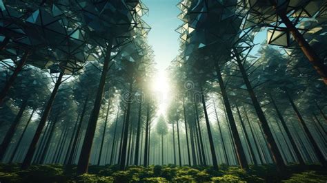 Sharp Polygon Trees Stock Illustration Illustration Of Sunlight