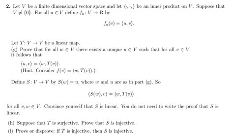 solved 2 let v be a finite dimensional vector space and let