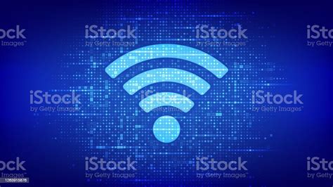Wifi 네트워크 아이콘입니다 이진 코드로 만든 Wifi 기호입니다 Wlan 액세스 무선 핫스팟 신호 기호 모바일 연결 영역